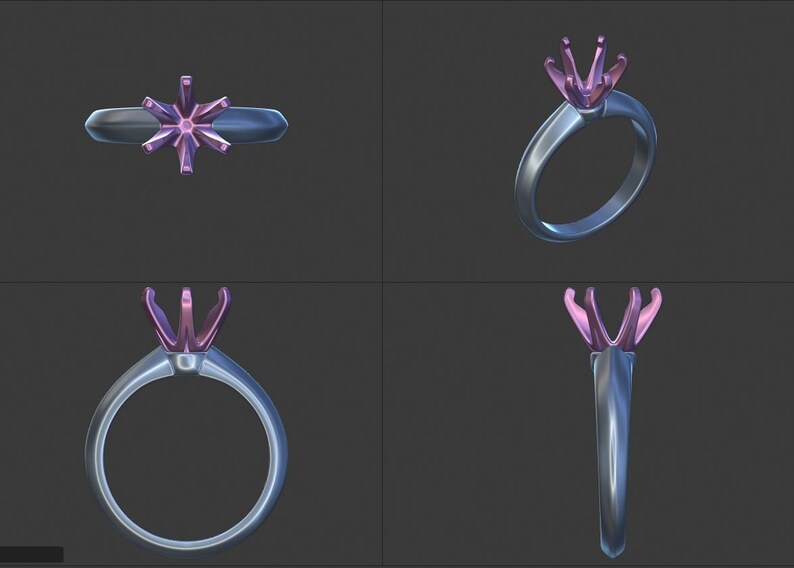 STL 3D Model/ Jewelry CAD File for 3D Printing//classic Diamond Ring/3d ...