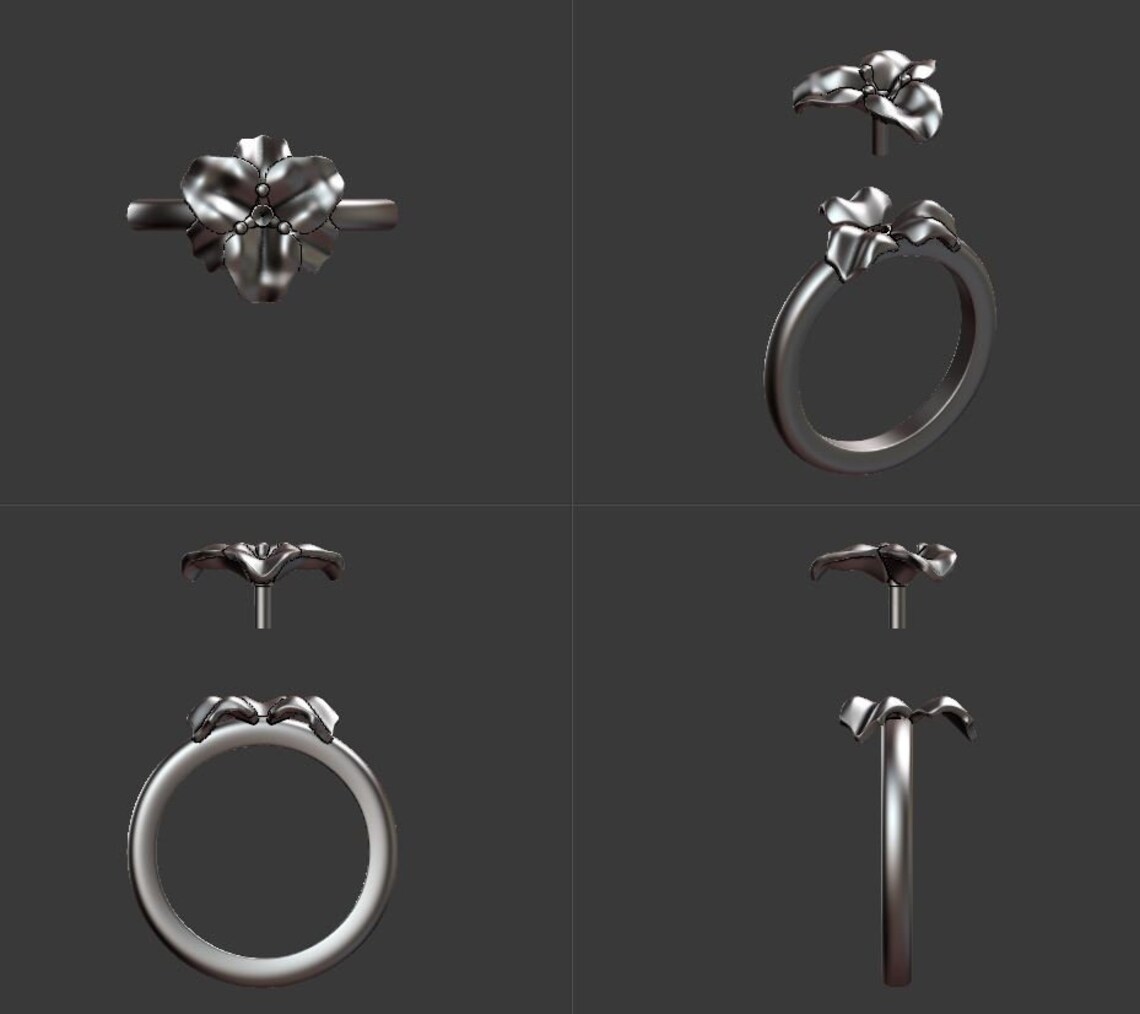 STL 3D Model/ Jewelry CAD File for 3D Printing//flower Ring/3d Jewelry ...