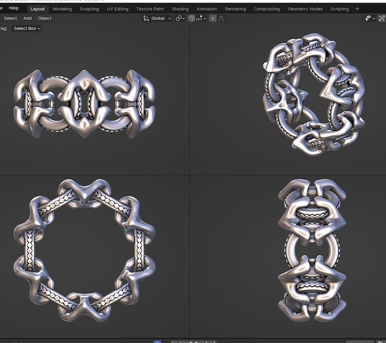 STL 3D Model Jewelry CAD File for 3D Printing/cnc//3d Jewelry/printable ...