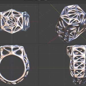 3D Printable Ring STL Model: Abstract Jewelry Design (digital Download ...