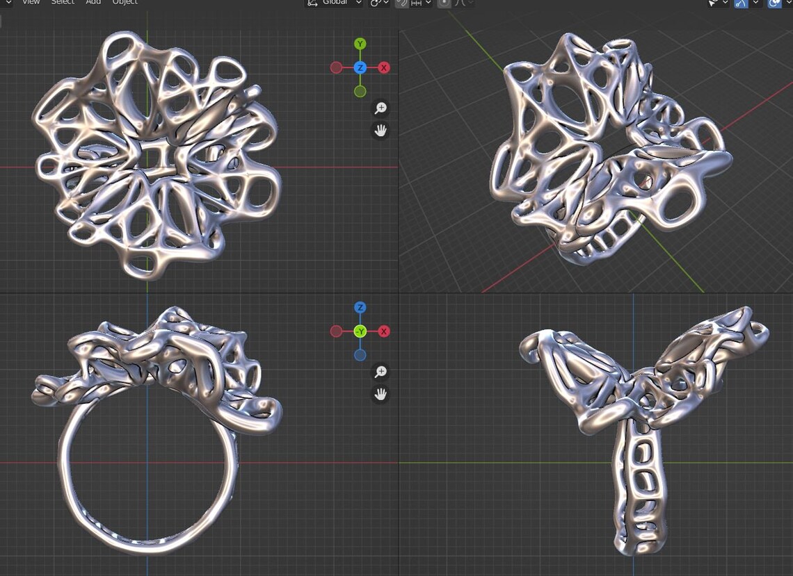 STL 3D Model Jewelry CAD File for 3D Printing/lace Ring / 3D Jewelry ...