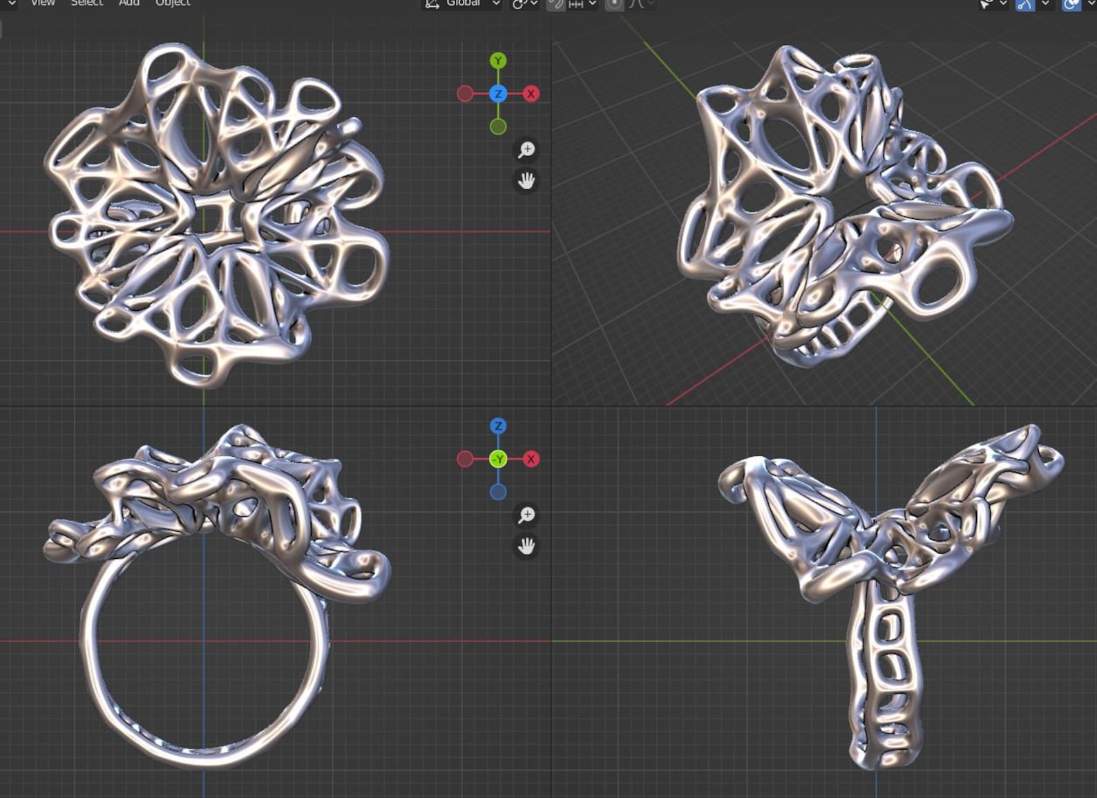 STL 3D Model Jewelry CAD File for 3D Printing/lace Ring / 3D Jewelry ...