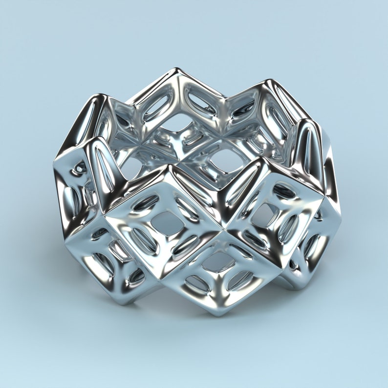 3D Printable Ring STL Model: Geometric Jewelry Design (digital Download ...