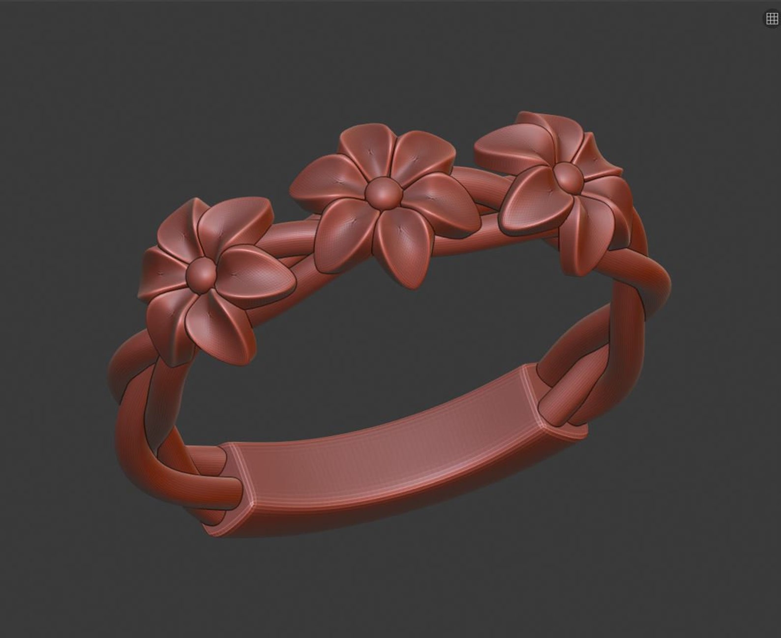 STL 3D Model/ Jewelry CAD File for 3D Printing//ring With Small Flowers ...