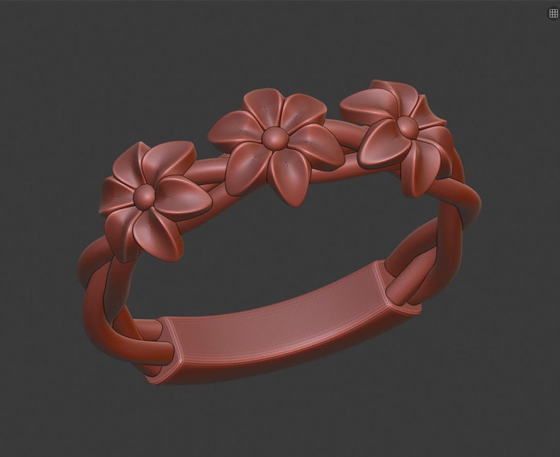 STL 3D Model/ Jewelry CAD File for 3D Printing//ring With Small Flowers ...