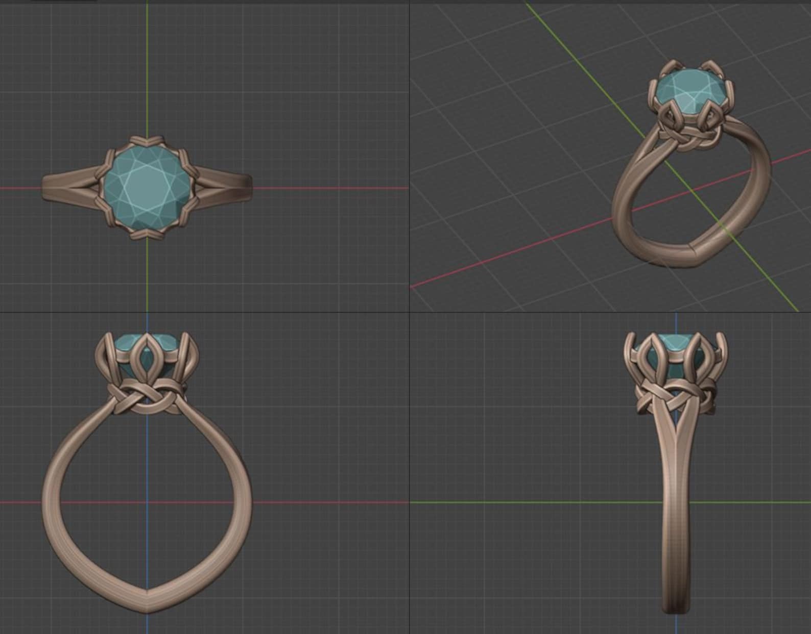 STL 3D Model Jewelry CAD File for 3D Printing/cnc/ Classic Ring / 3D ...