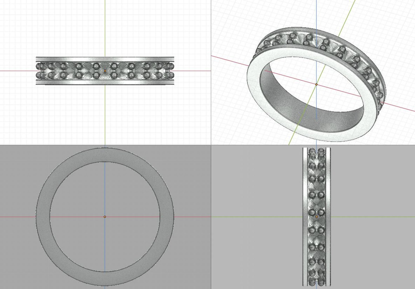 STL 3D Model/ Jewelry CAD File for 3D Printing/cnc/pave Diamond ...
