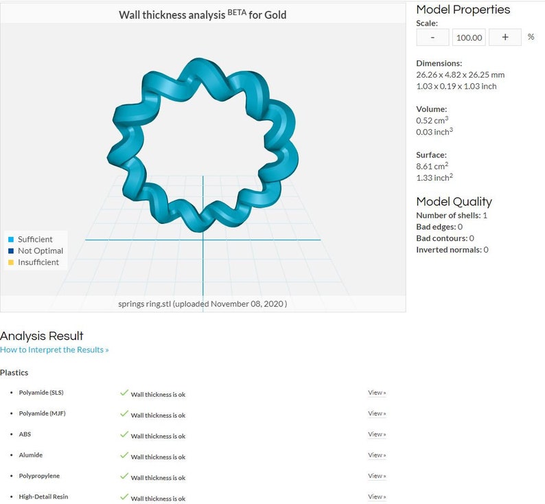 STL 3D Model/ Jewelry CAD File for 3D Printing/cnc/spring Ring//3d ...