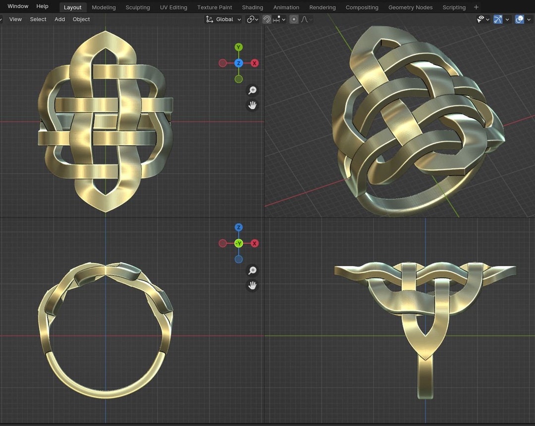 STL 3D Model Jewelry CAD File for 3D Printing/lace Ring / 3D Jewelry ...