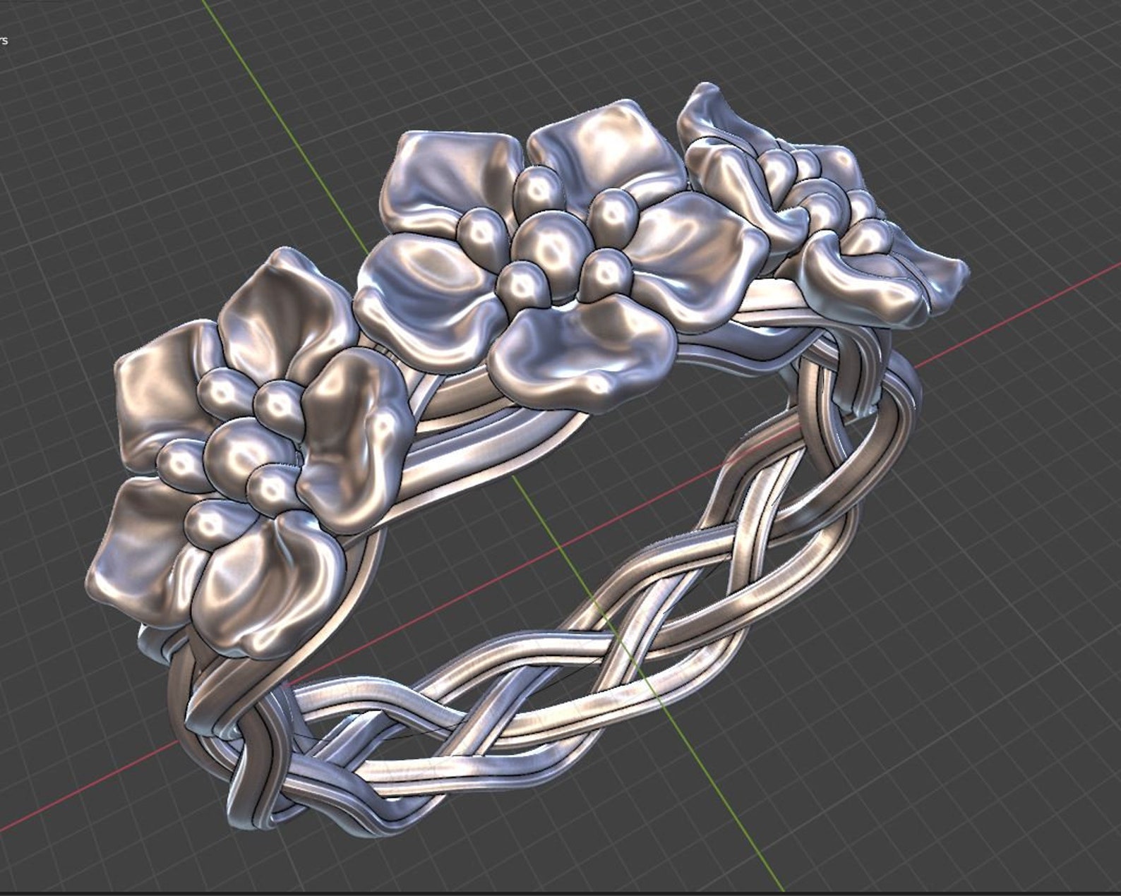 STL 3D Model/ Jewelry CAD File for 3D Printing//ring With Cute Flowers ...