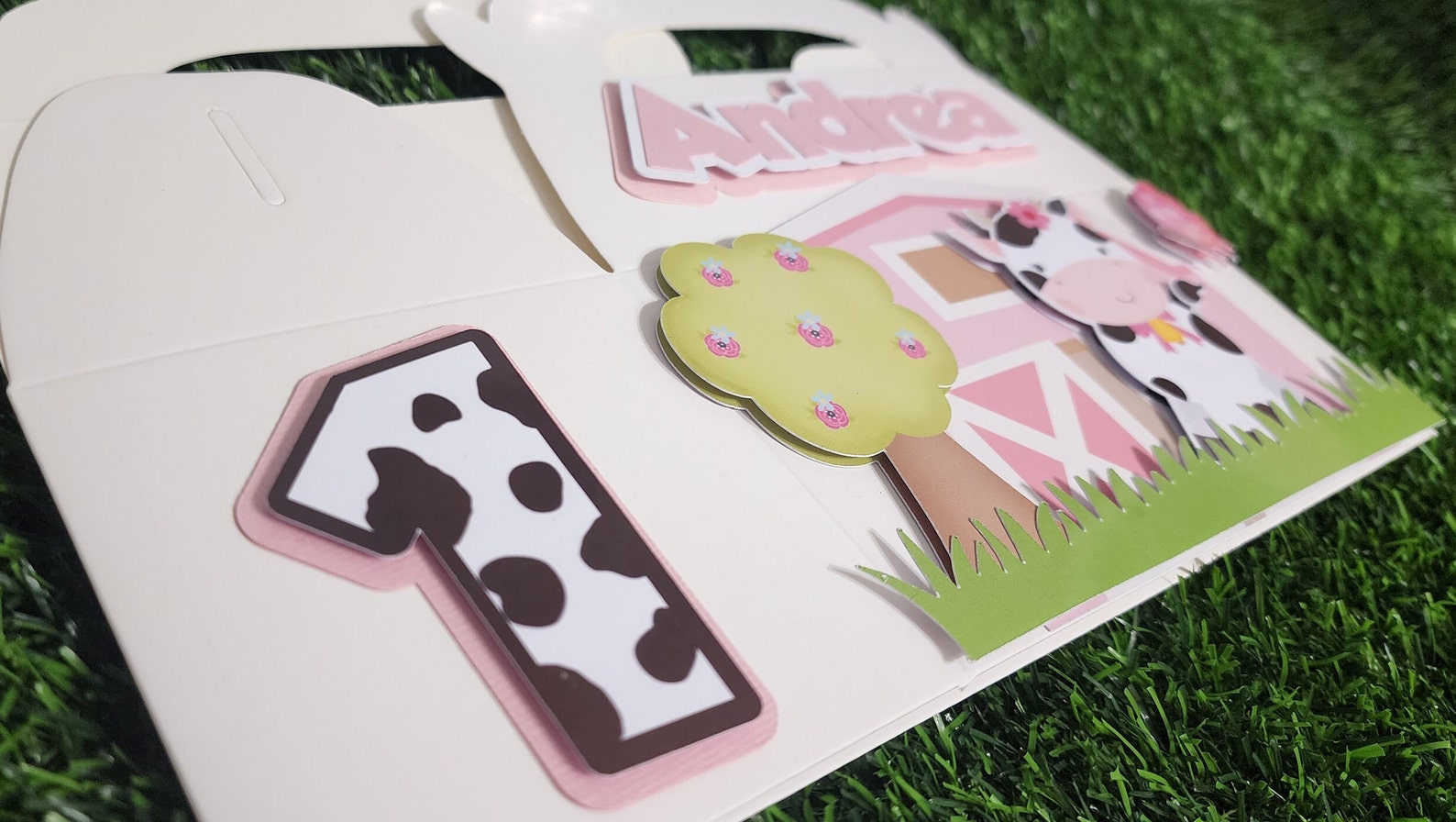 Cow Gable Favor Box, Cow Birthday Decorations, Farm Birthday, Cow ...