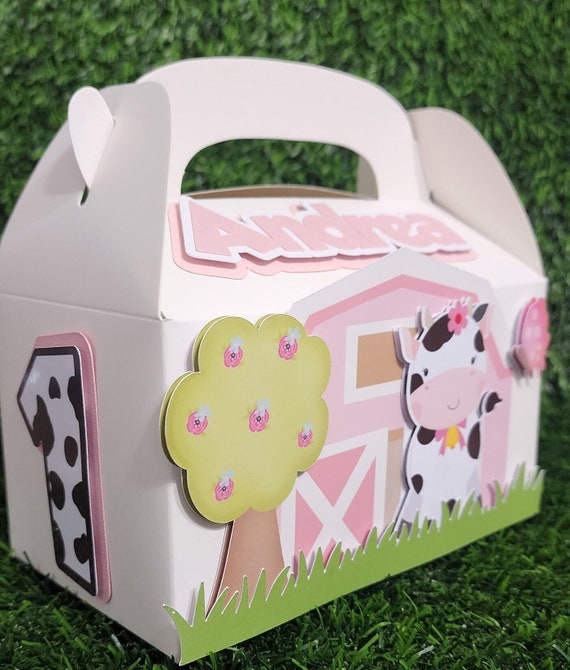 Cow Gable Favor Box Cow Birthday Decorations Farm Birthday - Etsy