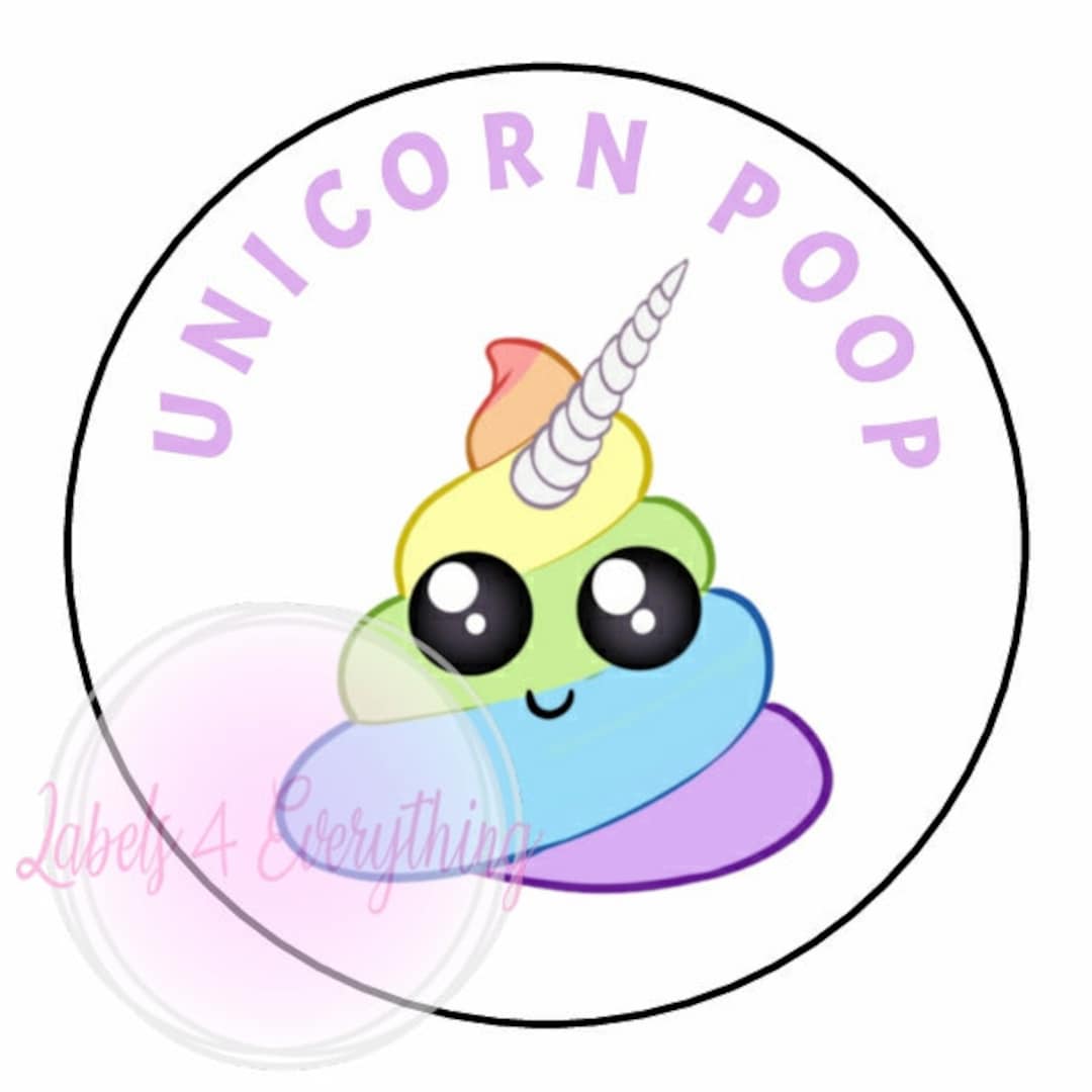Unicorn Poo Poop Stickers Gift Sweet Cones Rainbow Pastel Novelty ...