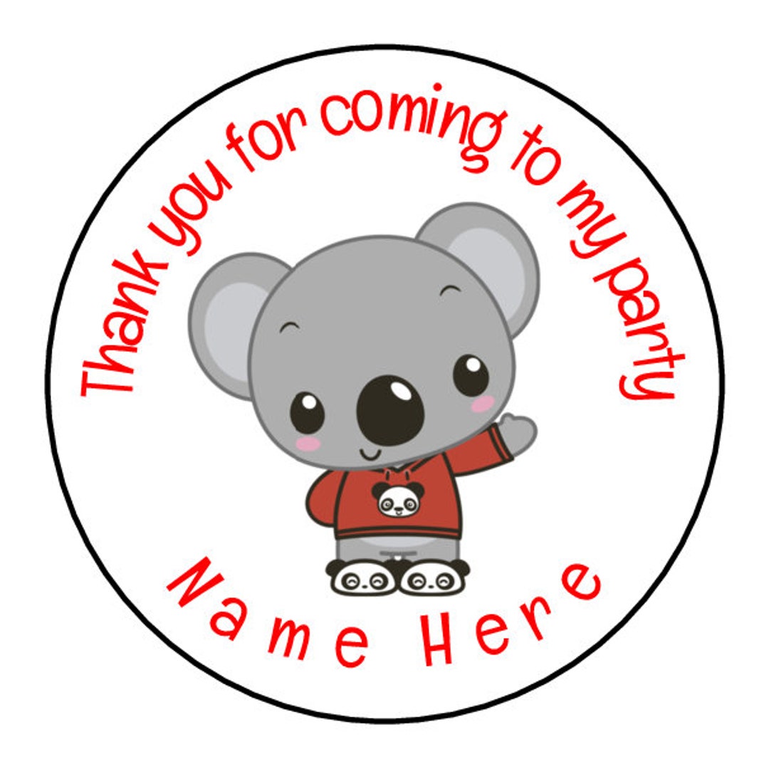 Cute Koala Personalised Thank You for Coming to My Birthday - Etsy