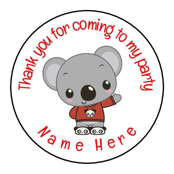 Cute Koala Personalised Thank You for Coming to My Birthday - Etsy