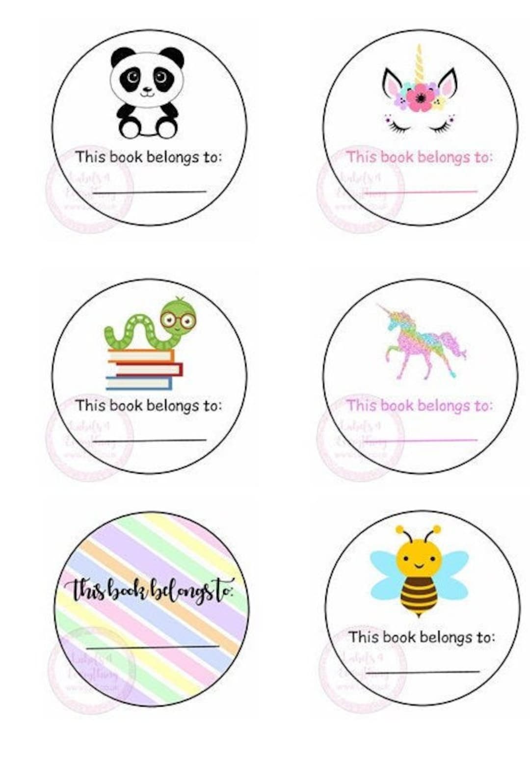 This Book Belongs to Stickers Labels Tags Book Bag School - Etsy UK