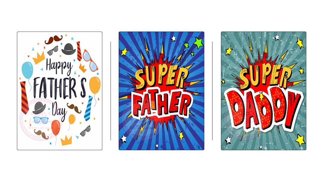 Fathers Day Daddy Large Rectangle Stickers Letterbox Party Bag Sweet ...