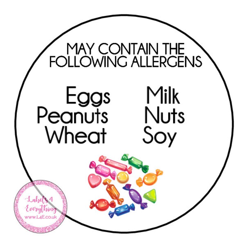 Sweets May Contain Allergen Allergy Nut Wheat Eggs Milk Soy - Etsy UK