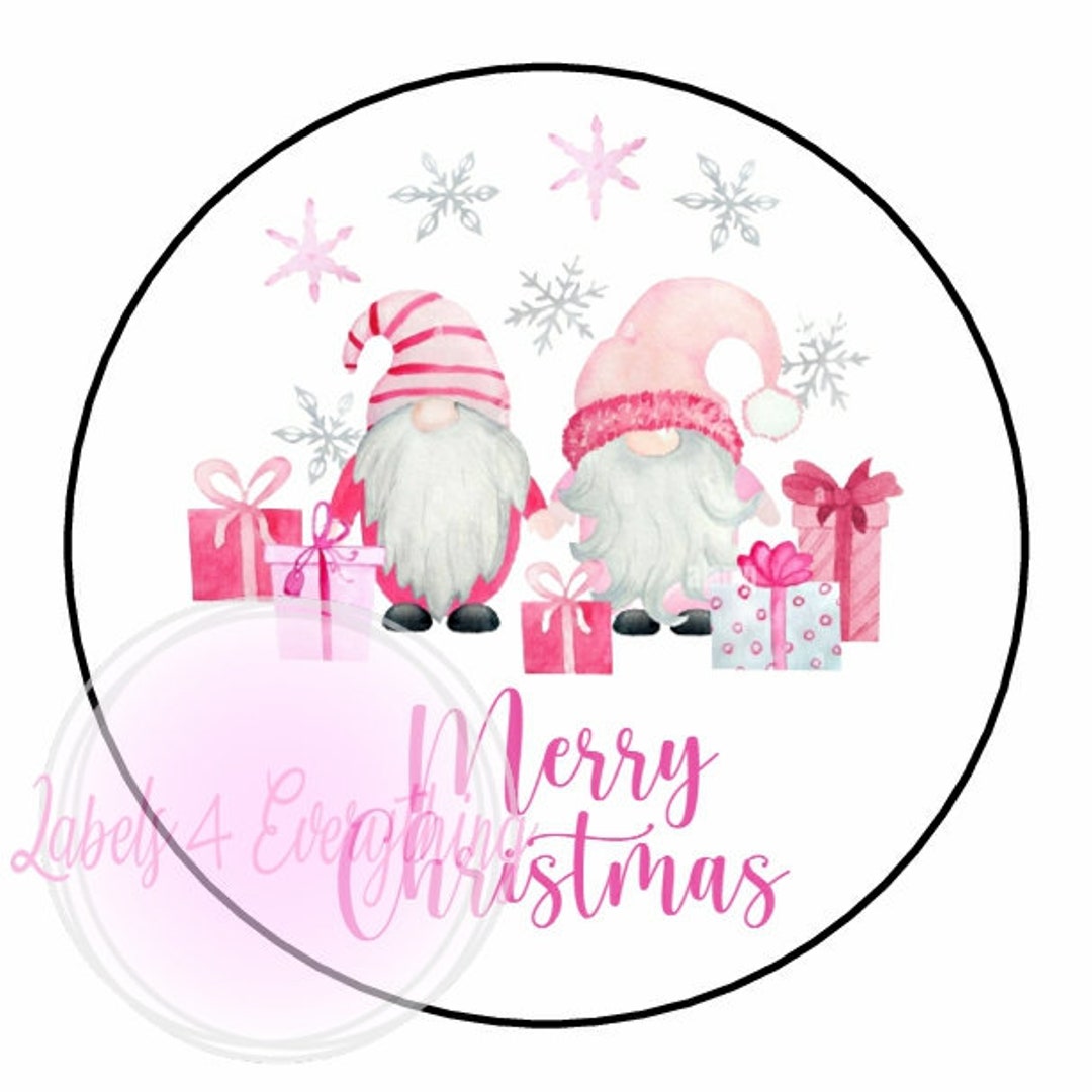 Merry Christmas Pink Gonk Gnome Round Face Christmas Round - Etsy UK