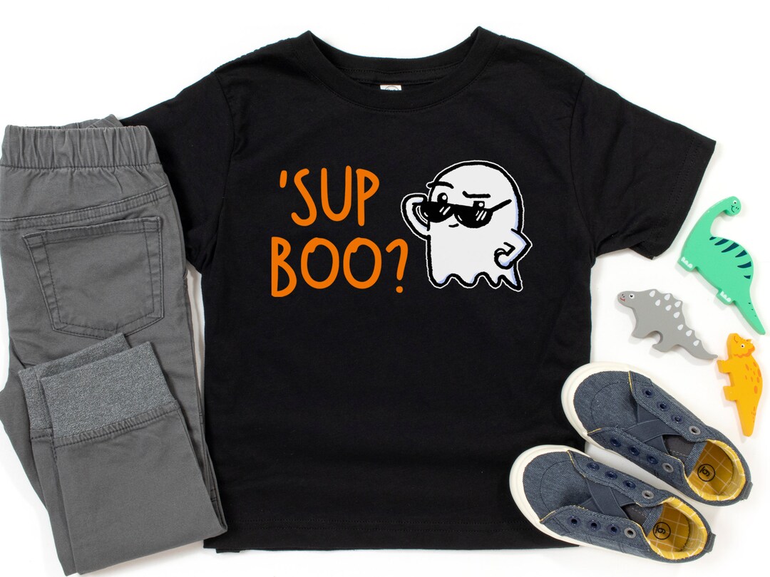 Cute Kawaii Halloween Ghost SUP BOO What's up Boo TODDLER T-shirt ...