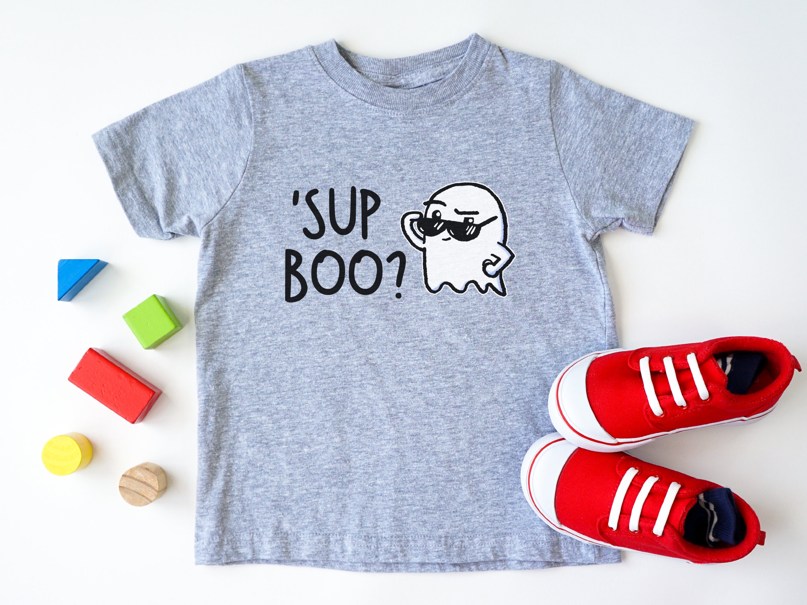 Cute Kawaii Halloween Ghost SUP BOO What's up Boo TODDLER T-shirt ...