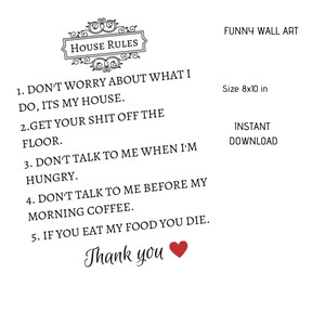 Funny House Rules Sign - Etsy