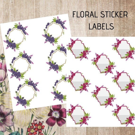 Printable Floral Sticker Sheets | Etsy