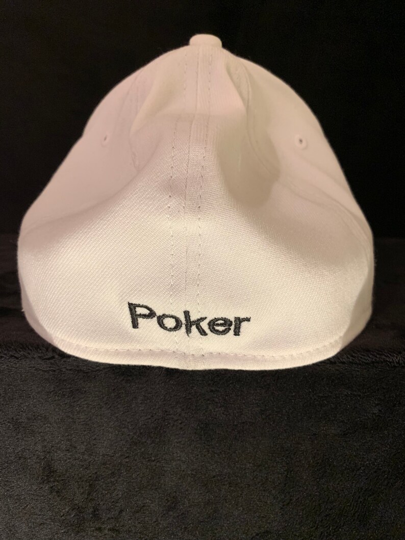 White High Roller Poker Logo New Era 39thirty Fitted Hat, Poker Cap ...