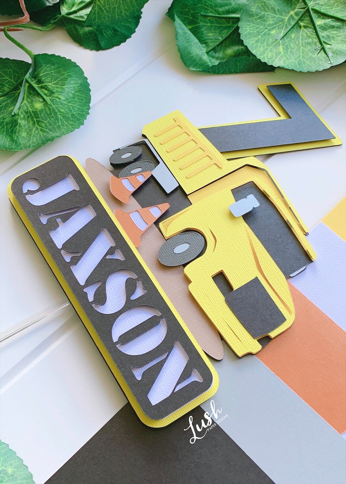 Personalised Truck Cake Topper / Construction Cake Topper | Etsy