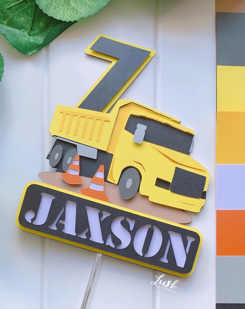 Personalised Truck Cake Topper / Construction Cake Topper | Etsy Australia