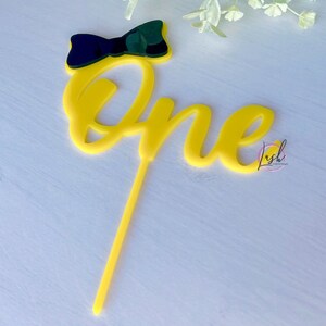Yellow and Black Bow Cake Topper - Etsy