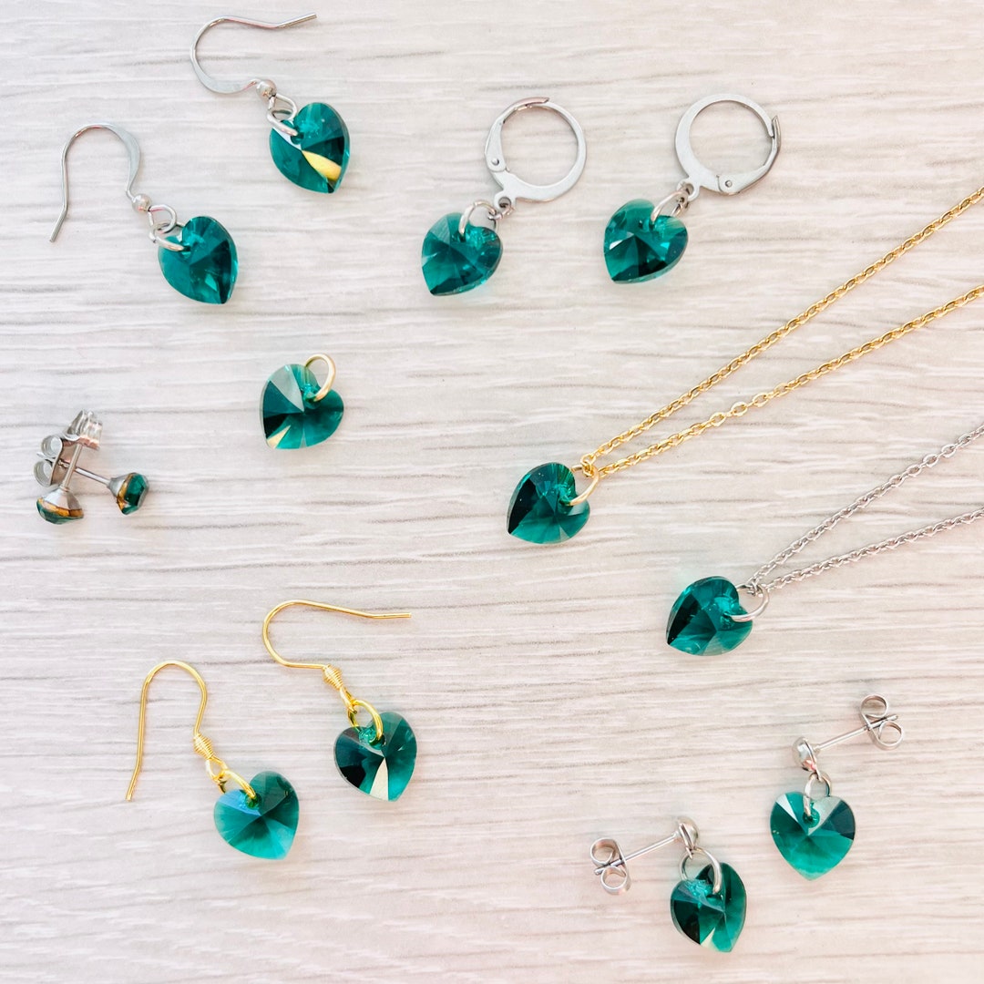 Jewelry in the Colors of the Month of May, Emerald, Dark Green - Etsy