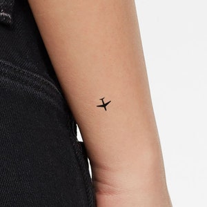 Tiny Airplane Temporary Tattoo (set of 3) - Etsy