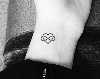 Little Intertwined Infinity Symbol and Heart Temporary Tattoo set of 3 ...