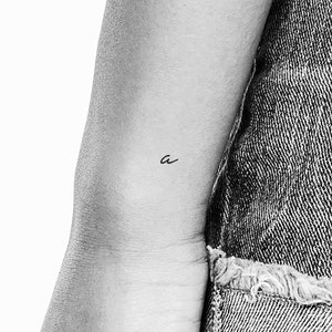 Handwritten Lowercase A Letter Temporary Tattoo (set of 3) - Etsy