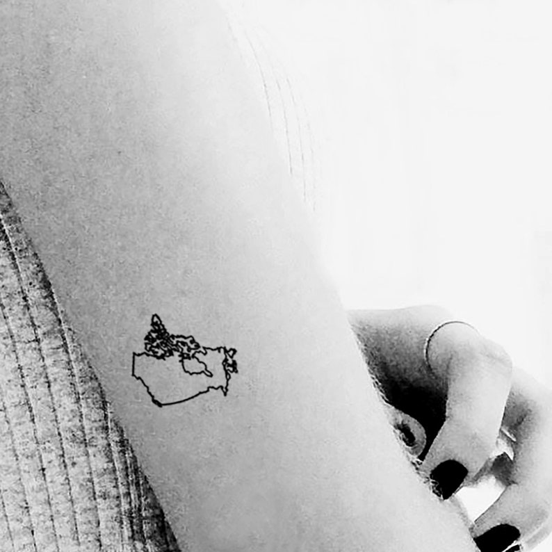 Canada Map Temporary Tattoo set of 3 - Etsy