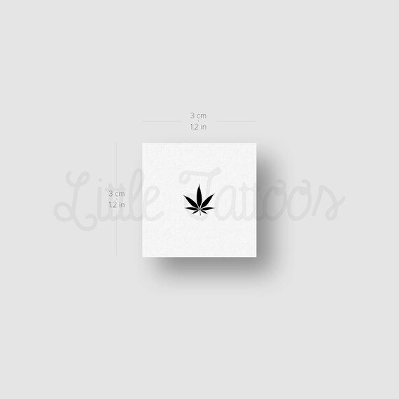 Small Marijuana Leaf Temporary Tattoo set of 3 - Etsy Finland