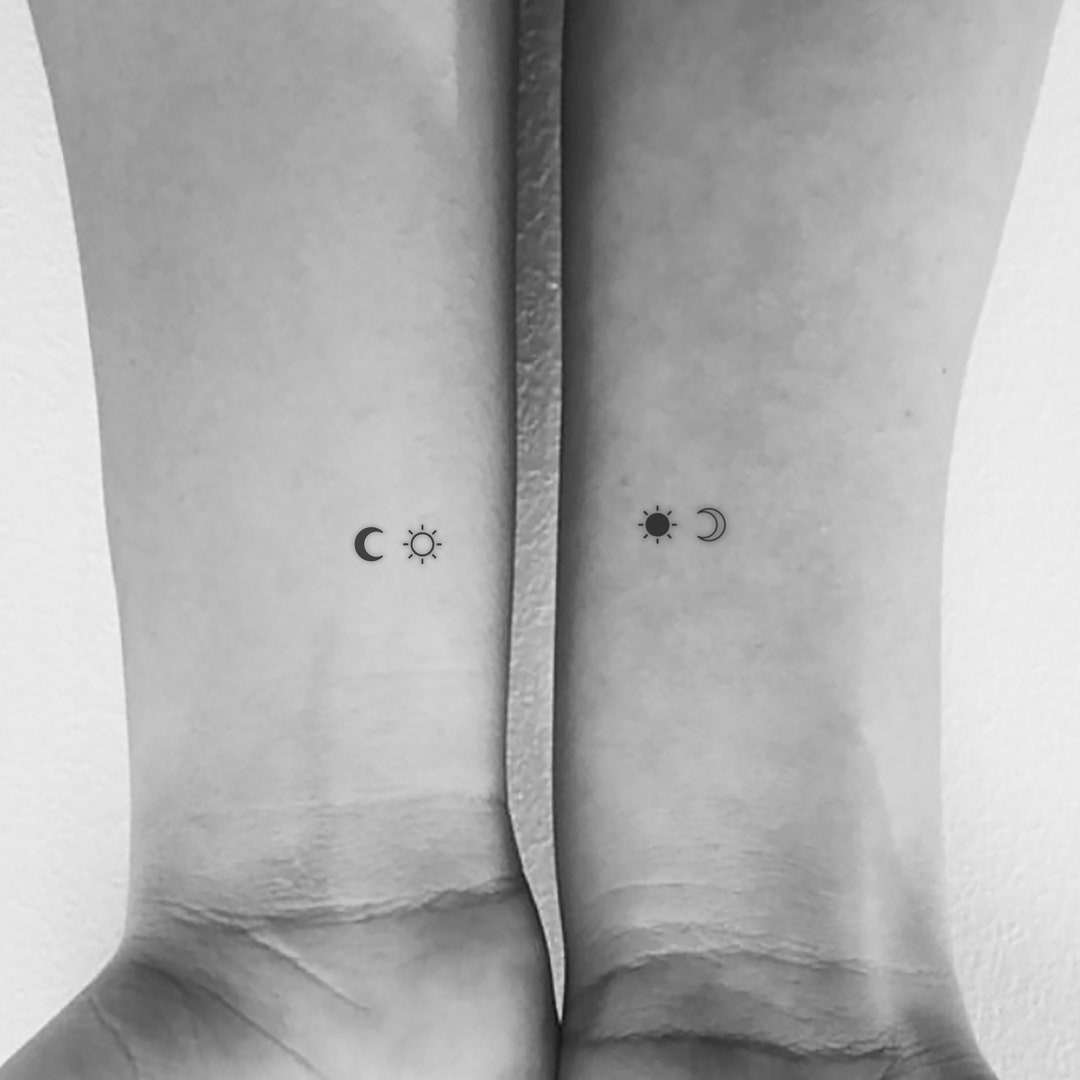 Matching Moon and Sun Couple Temporary Tattoo set of 33 - Etsy