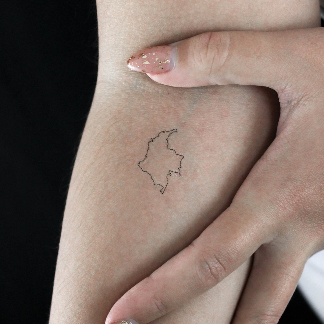 Tatuaje temporal del mapa de Colombia juego de 3 - Etsy México