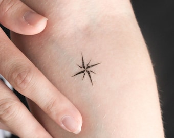 Compass Wrist Temporary Tattoo Sticker set of 2 - Etsy