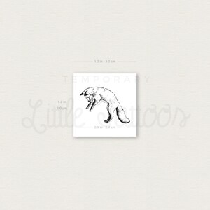 Diving Fox Temporary Tattoo (set of 3) - Etsy