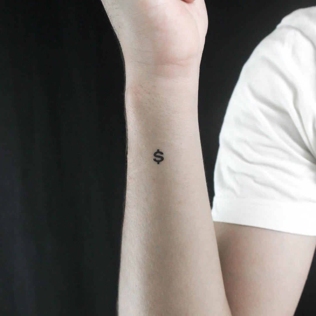 S Dollar Sign Typewriter Letter Temporary Tattoo - Etsy