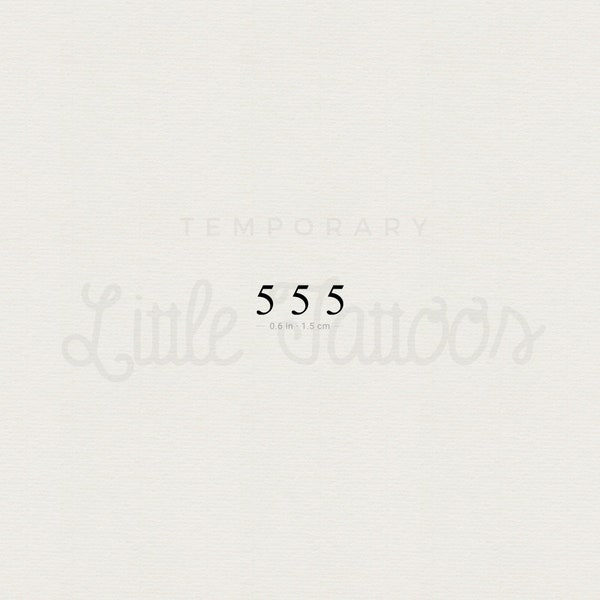 555 Temporary Tattoo - Etsy