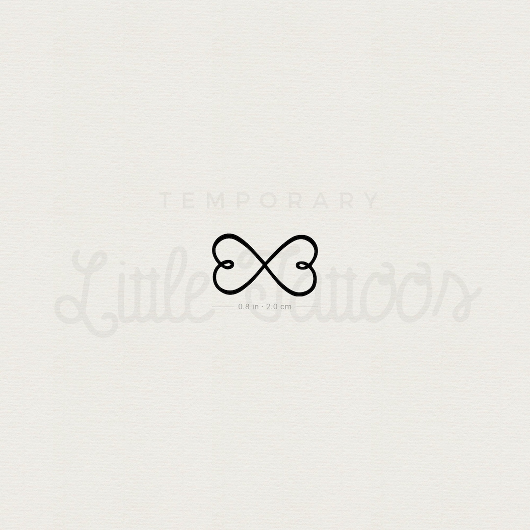 Double Heart Infinity Symbol Temporary Tattoo set of 3 - Etsy