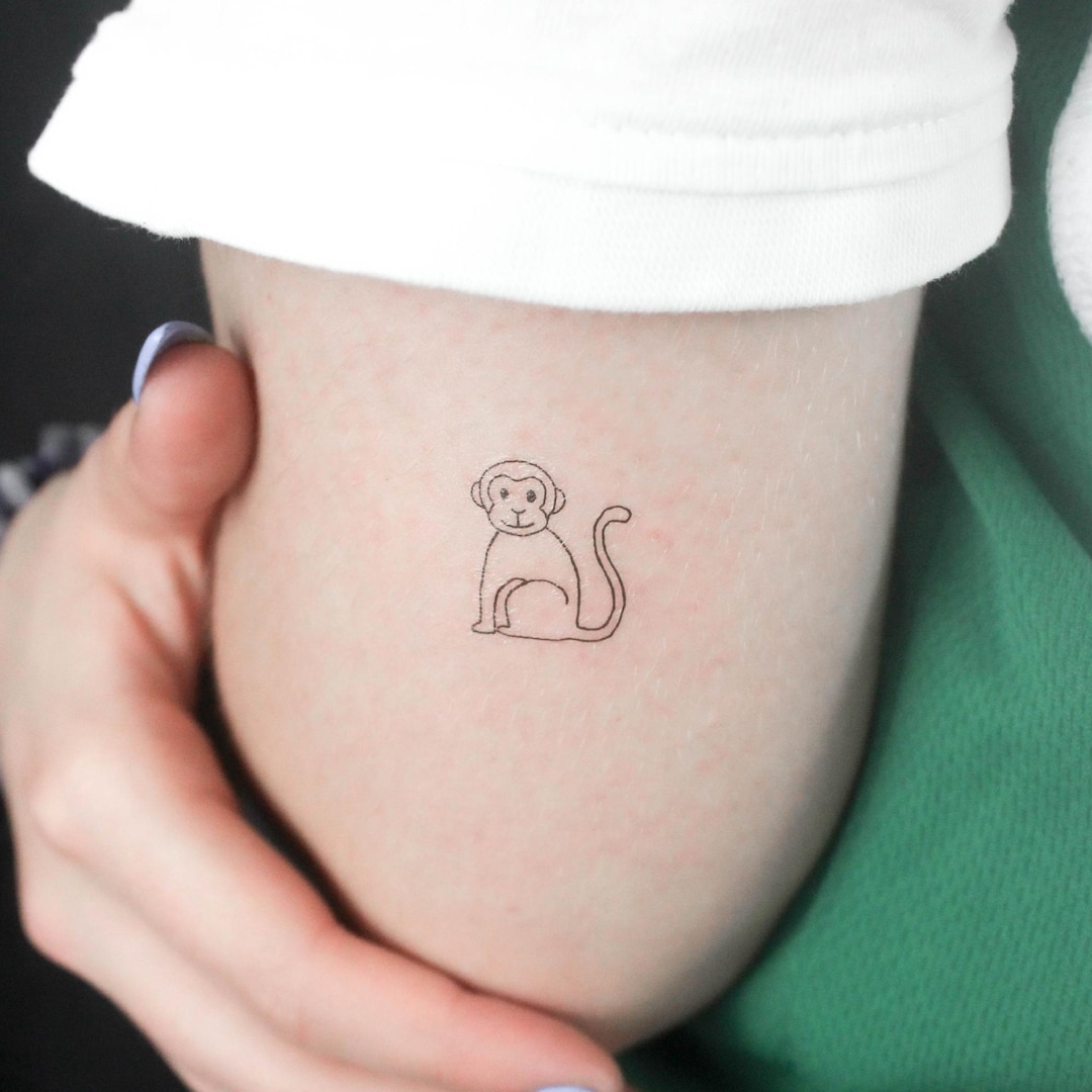 Monkey Temporary Tattoo (set of 3) - Etsy