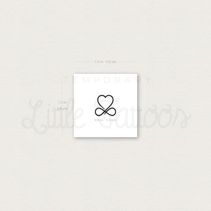 Tiny Infinity Heart Temporary Tattoo (set of 3) - Etsy