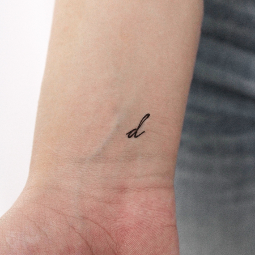 Handwritten Lowercase D Letter Temporary Tattoo (set of 3) - Etsy