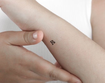 Letter R Temporary Fake Tattoo Sticker set of 2 - Etsy