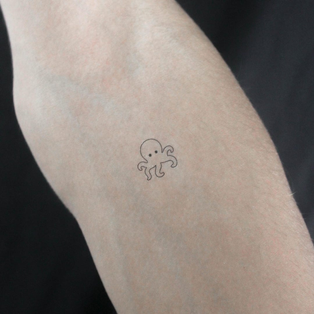 Little Octopus Temporary Tattoo (set of 3) - Etsy