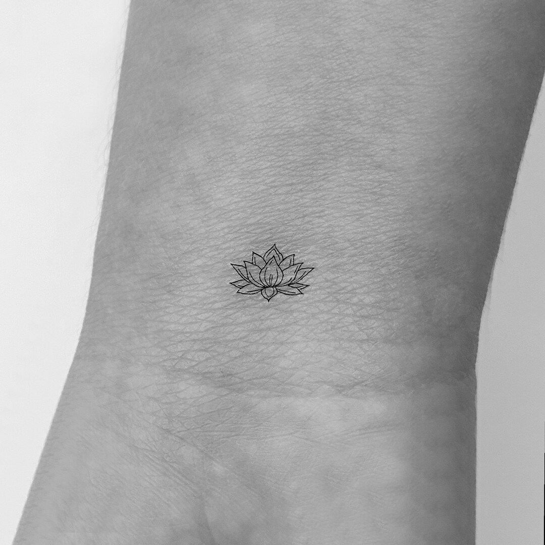 Little Sacred Lotus Temporary Tattoo (set of 3) - Etsy